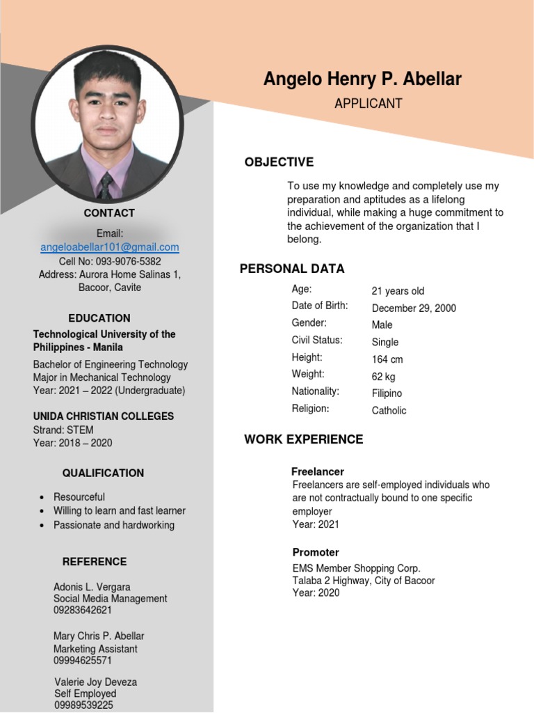 Abellar, Angelo Henry - CV | PDF