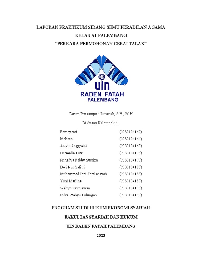 Praktikum Sidang Semu Cerai Talak UIN Palembang | PDF