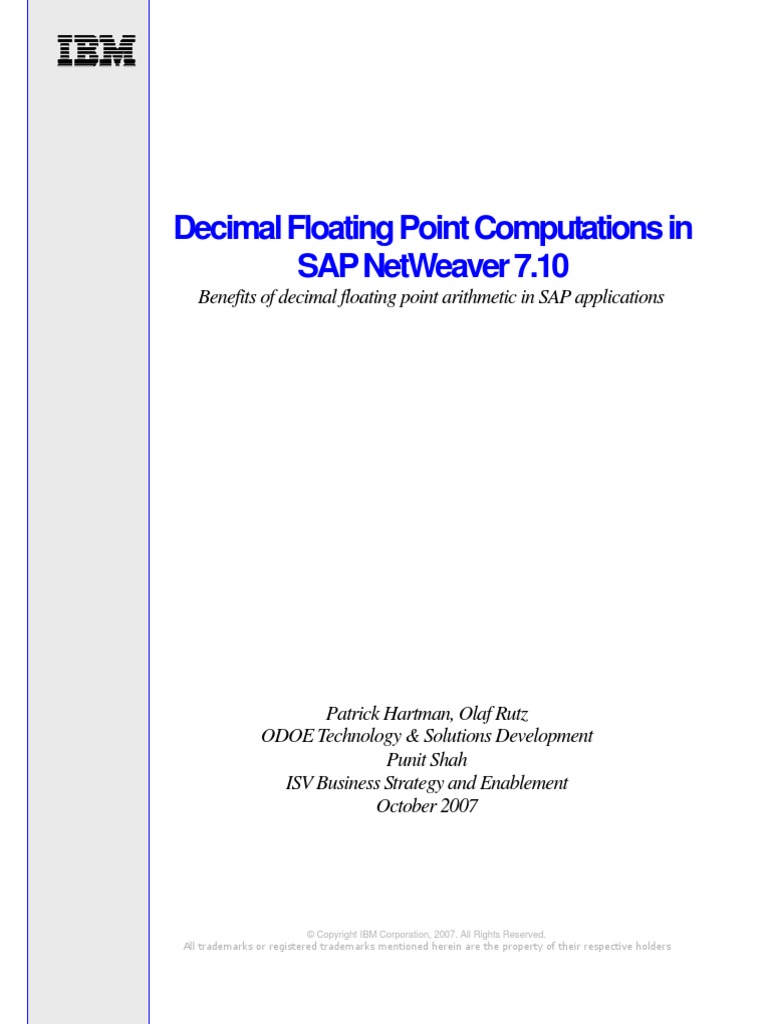 DFP Pw6 in Sap Netweaver 0907 | PDF | Rounding | Data Type