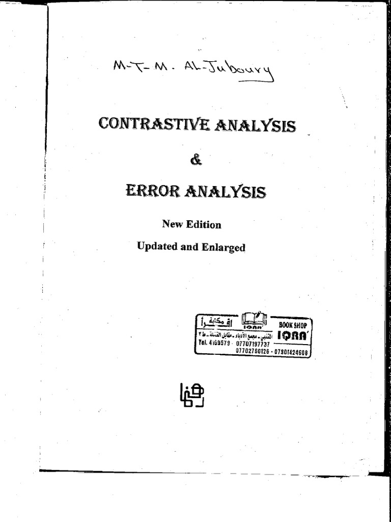 Contrastive Analysis Error Analysis Compress | PDF