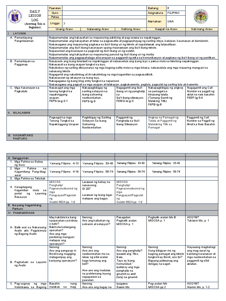 DLL Template FINAL NA JUD - WEEK 7 | PDF