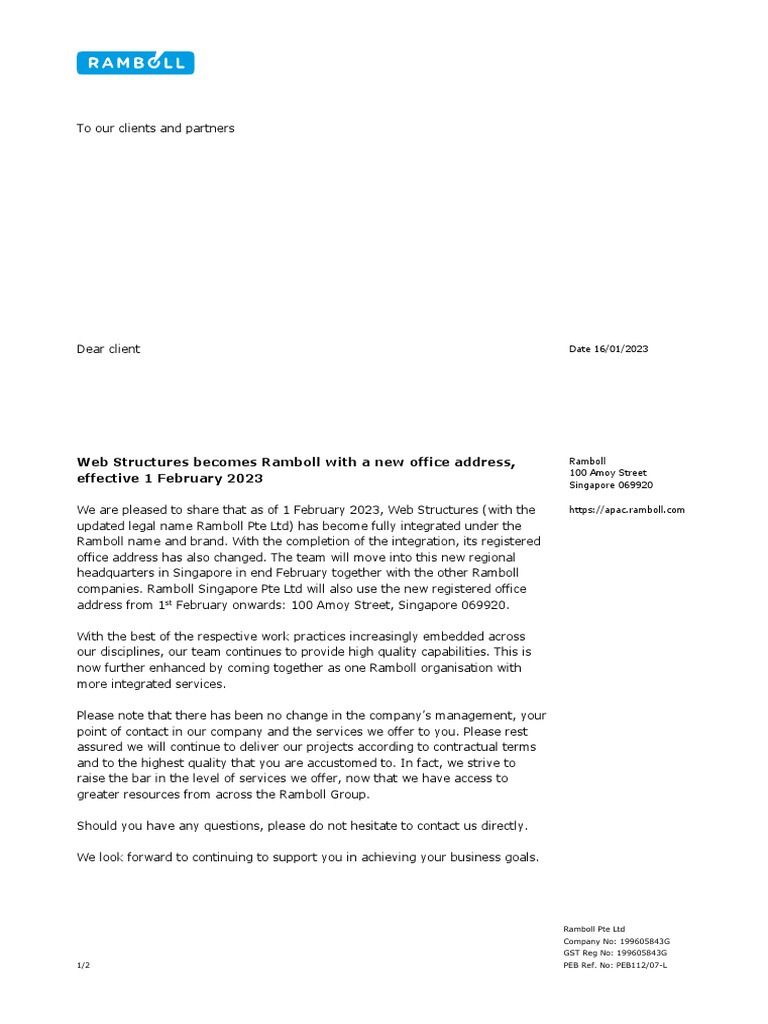 05.1 - Web STR - Client Letter - Business - To - Client-Mgt | PDF ...