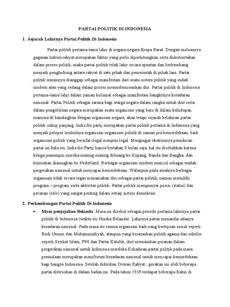Partai Politik Dan Pemilu | PDF