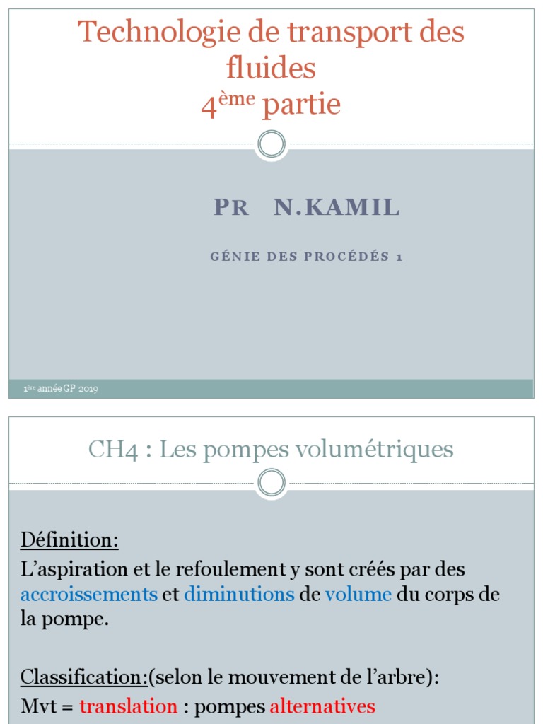 Pompes Volumétriques : Types et Fonctionnement | PDF | Pompe | Piston