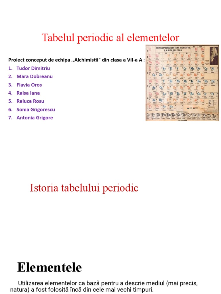 Tabelul Periodic Al Elementelor | PDF