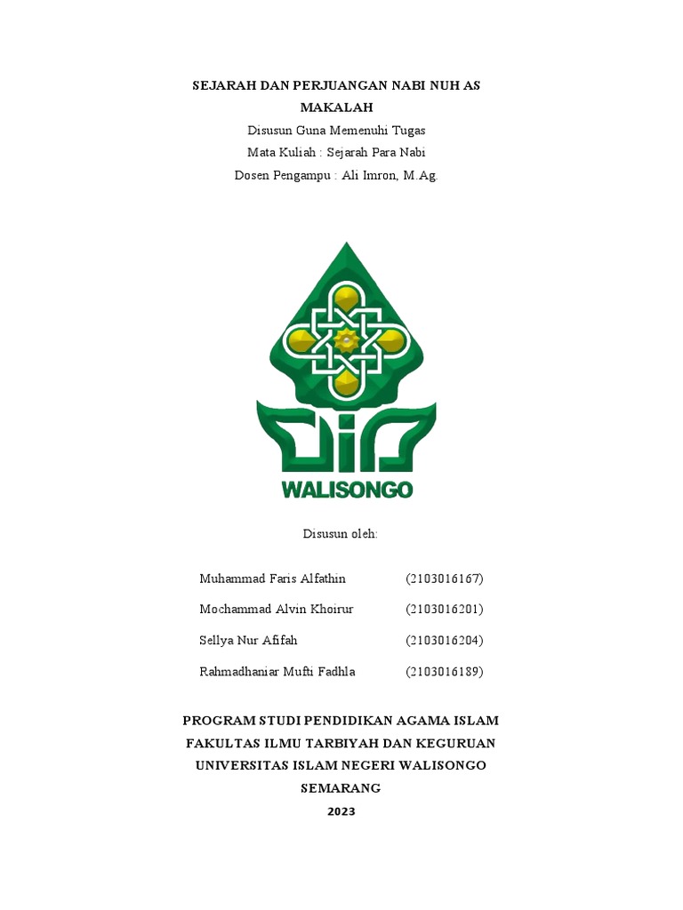 Sejarah Perjuangan Nabi Nuh AS | PDF