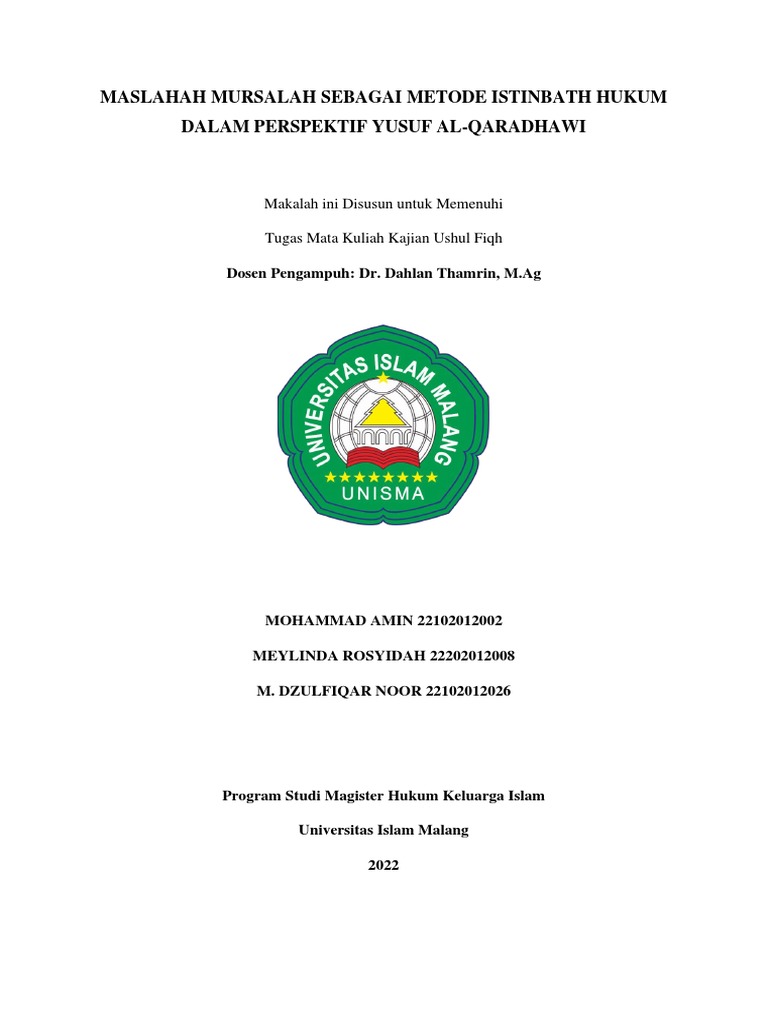 Maslahah Mursalah Menurut Al-Qaradhawi | PDF