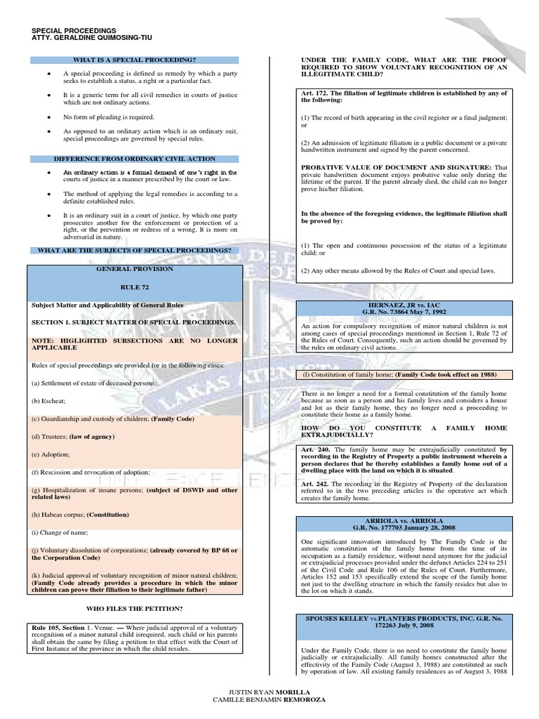 Laac 330 Specpro Tiu 2014 Justincbrking Notes Final | PDF | Judgment ...
