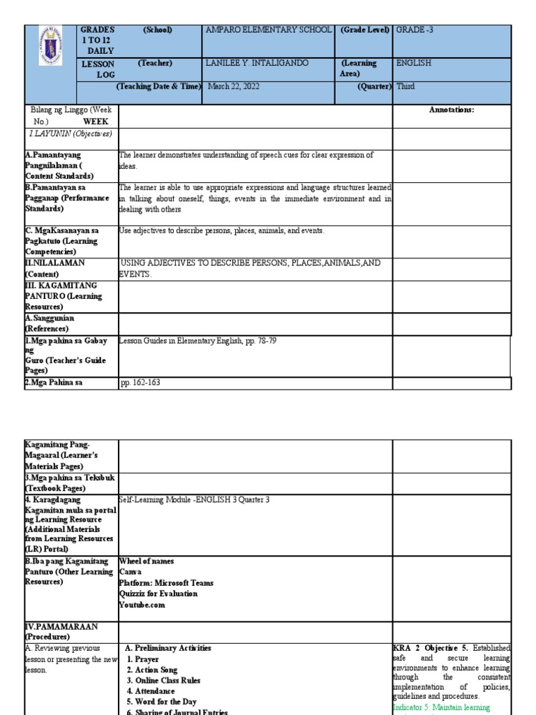 Effective Communication in Grade 3 English | PDF | Nonverbal ...