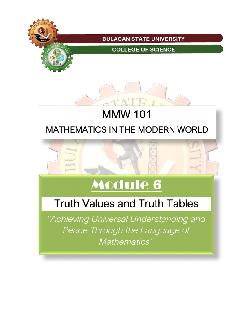 Final Module 6 Truth Tables | PDF | Truth | Contradiction