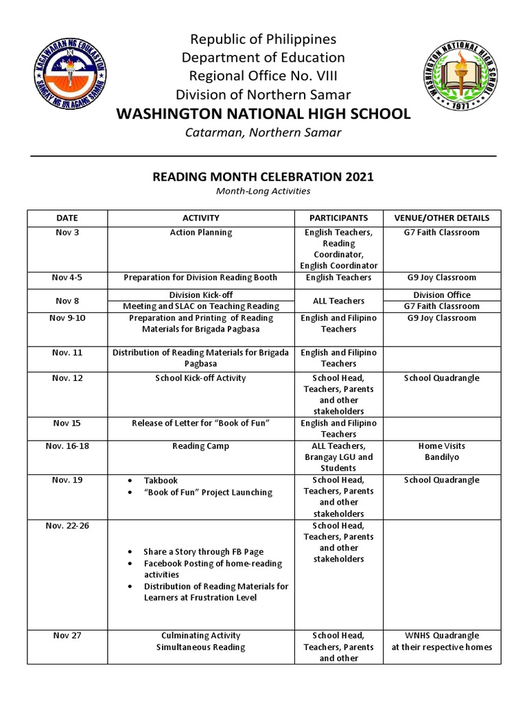 Reading Month 2021 | PDF