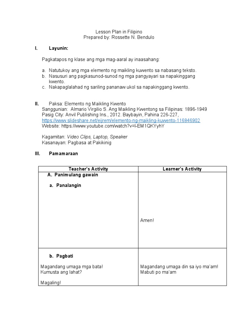 Lesson Plan Format | PDF