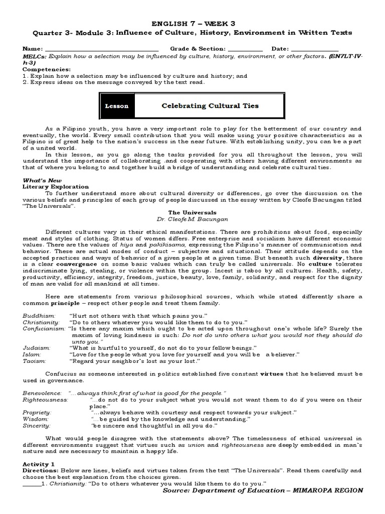 Week 3 | PDF | Confucianism | Golden Rule