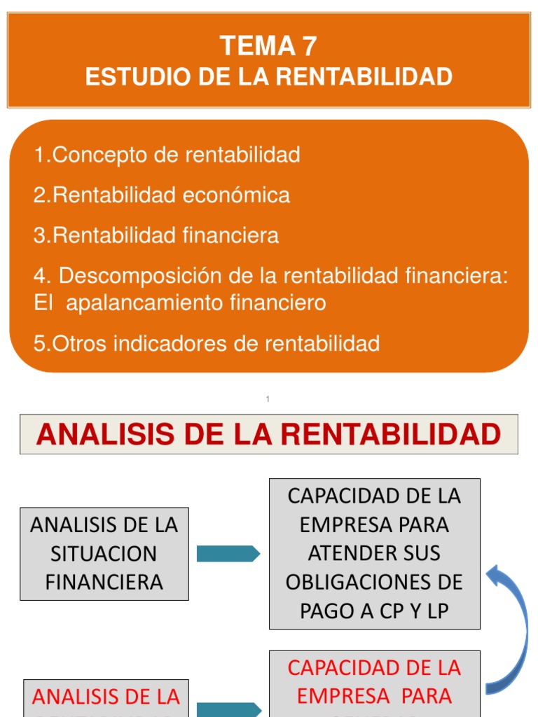 Tema 7. Estudio de La Rentabilidad | PDF | Rentabilidad sobre recursos propios | Apalancamiento ...