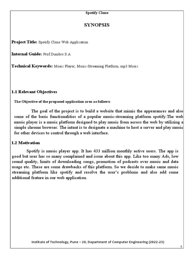 Spotify Clone | PDF | Spotify | Web Application