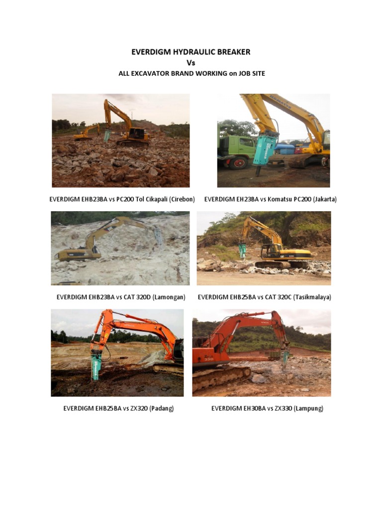 Everdigm Hydraulic Breaker Comparisons | PDF | Technology & Engineering