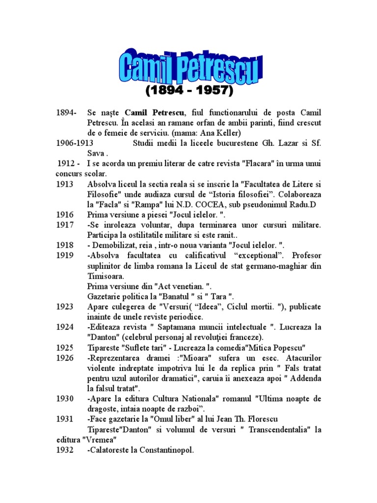 Camil Petrescu | PDF