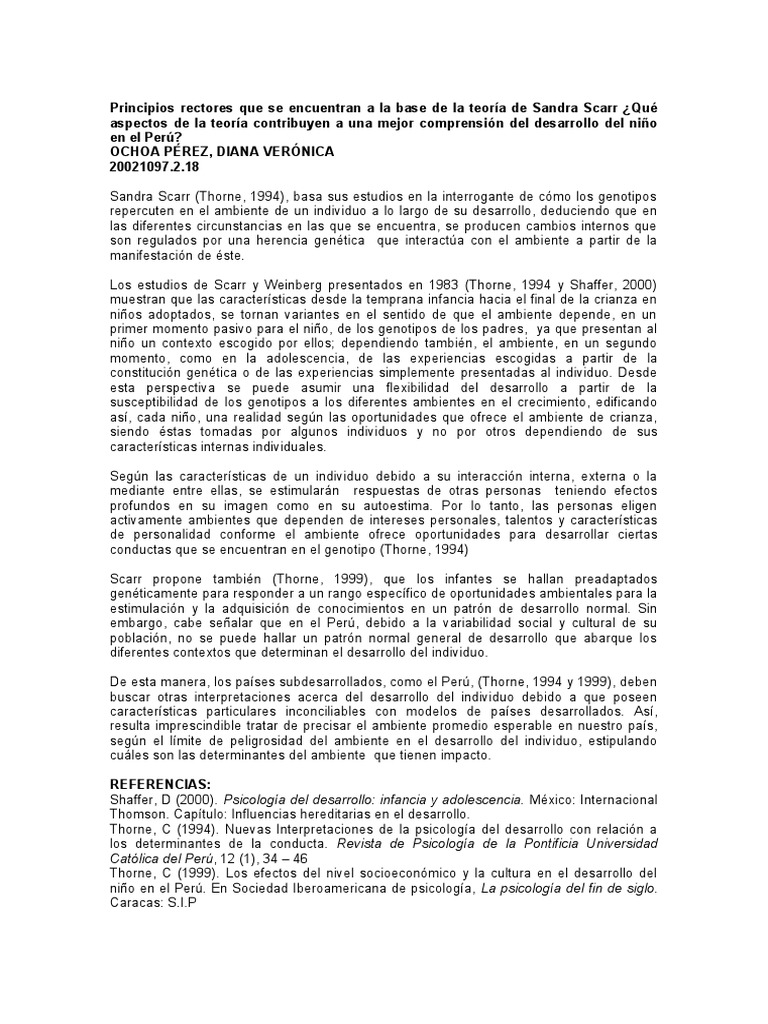 Principios Rectores Que Se Encuentran A La Base de La Teoría de Sandra ...