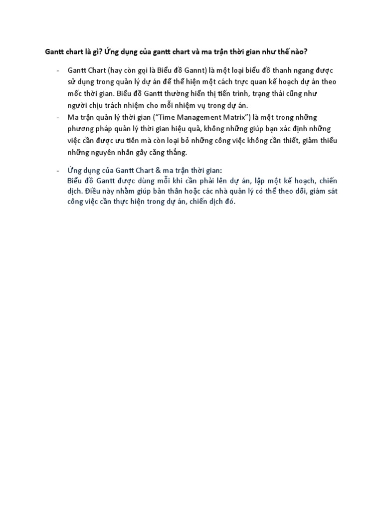 Bài Tập Gantt Chart | PDF