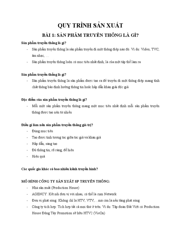 QUY TRÌNH SẢN XUẤT | PDF