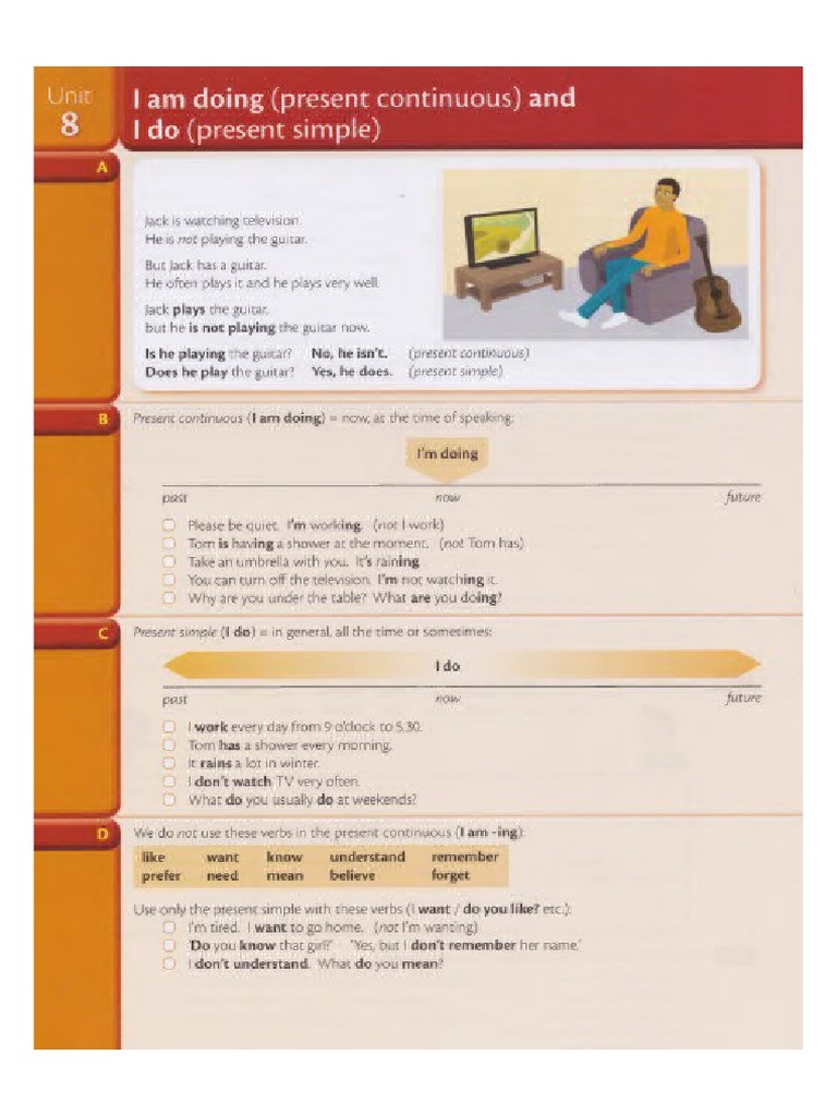 Present Simple Present Continuous | PDF