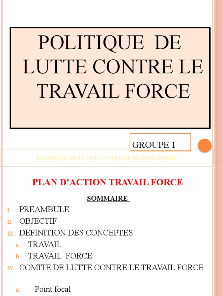 Lutte Contre Le Travail Force | PDF | Économie