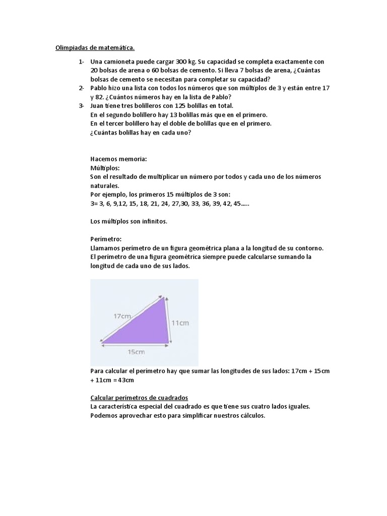 Olimpiadas De Matemática Pdf Triángulo Rectángulo