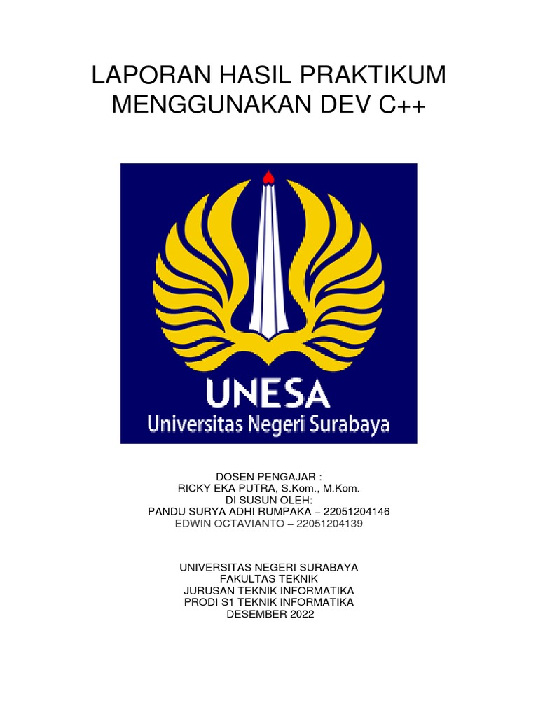 Laporan Praktikum Pemrograman Dasar Kelompok 14 Pdf