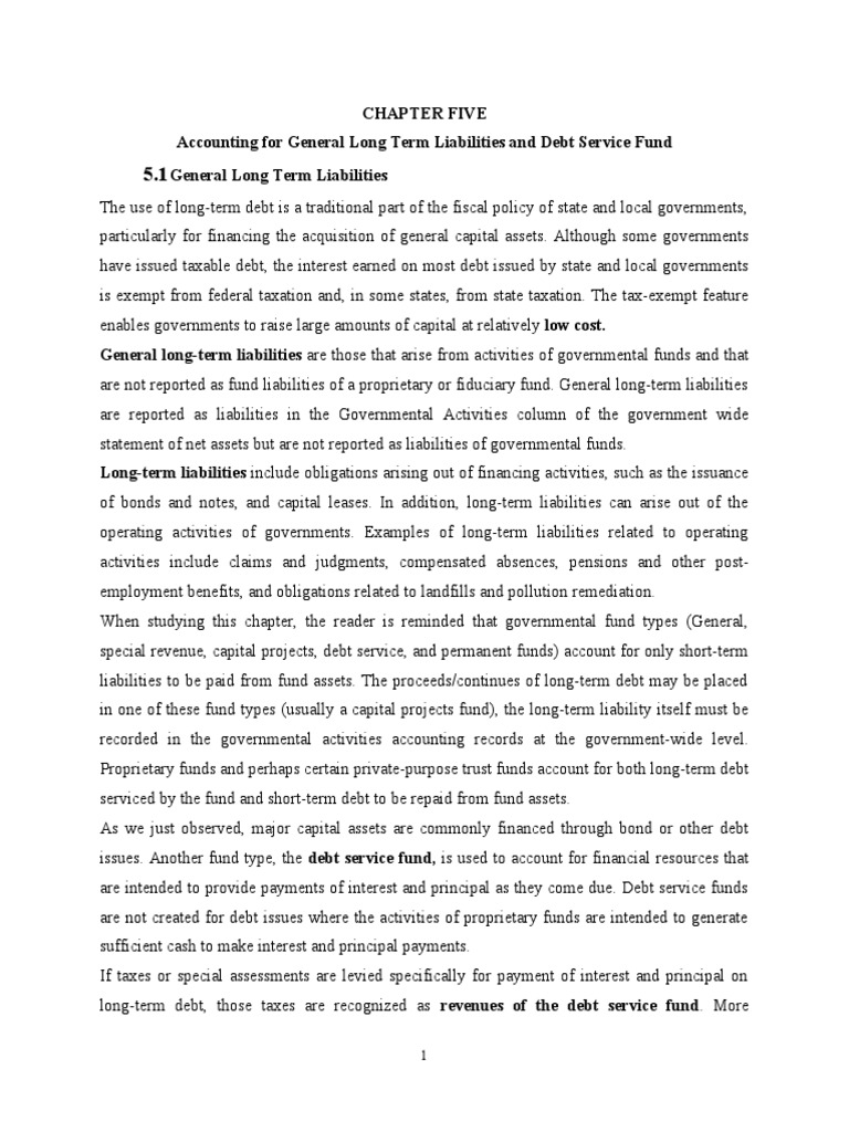 Chapter Five | PDF | Fund Accounting | Bonds (Finance)