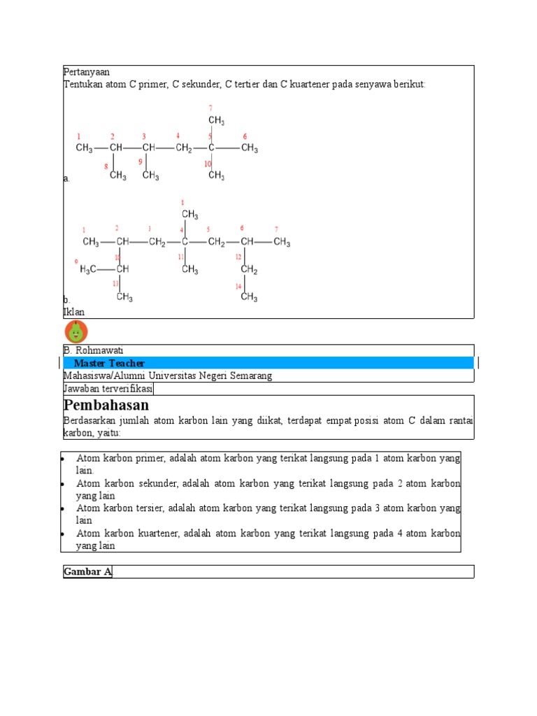 Atom C: Primer, Sekunder, Tersier, Kuartener | PDF