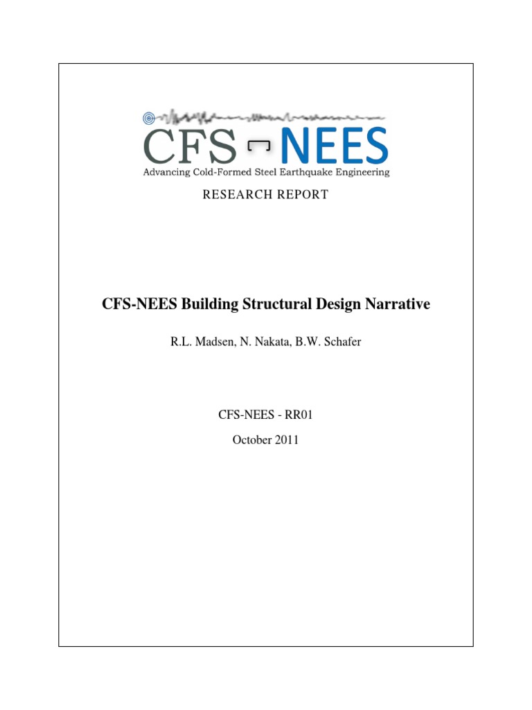 CFS-NEES RR01 Building Structural Design Narrative | Download Free PDF ...
