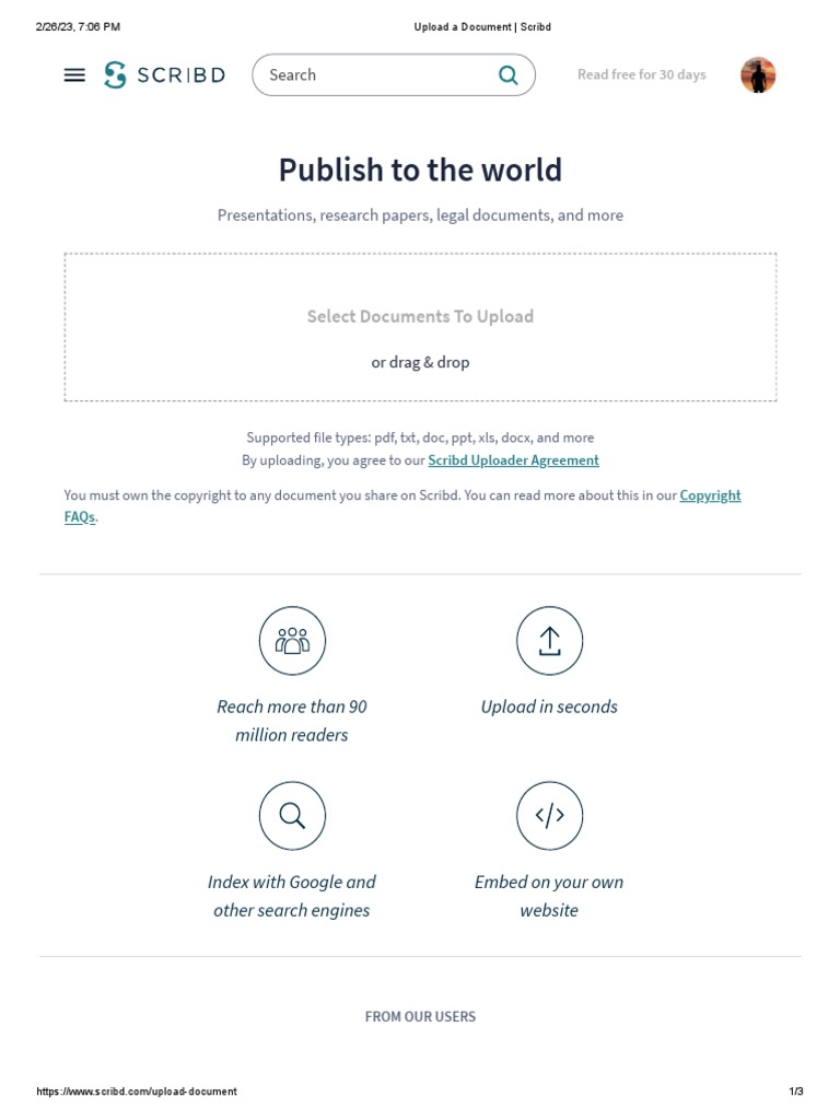 Upload A Document Scribd Pdf Scribd Websites