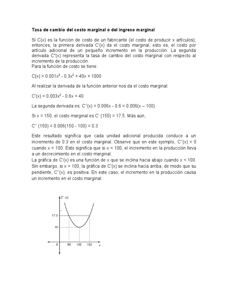 Tasa de Cambio Del Costo Marginal o Del Ingreso Marginal | PDF ...