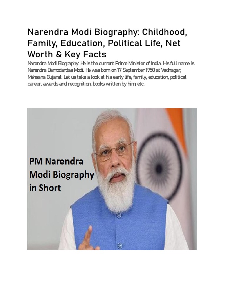 Narendra Modi Biography1 | PDF | Narendra Modi | Bharatiya Janata Party