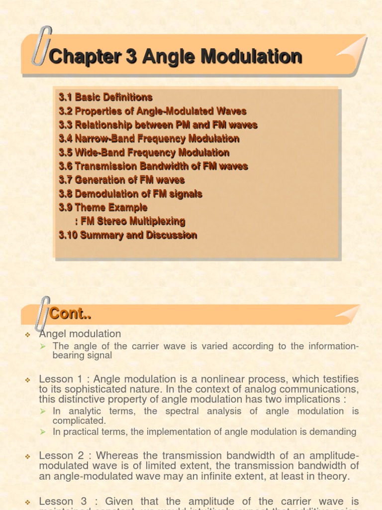 Chapter 3 | PDF | Frequency Modulation | Modulation