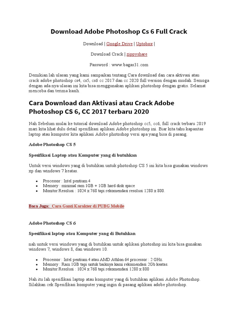Adobe Photoshop Cs 6 Full Crack | PDF
