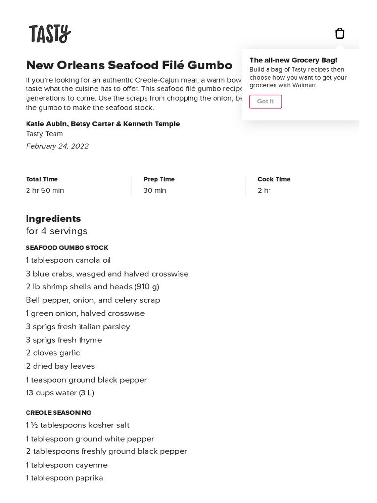 A Taste of New Orleans: An Authentic Creole-Cajun Seafood Filé Gumbo ...