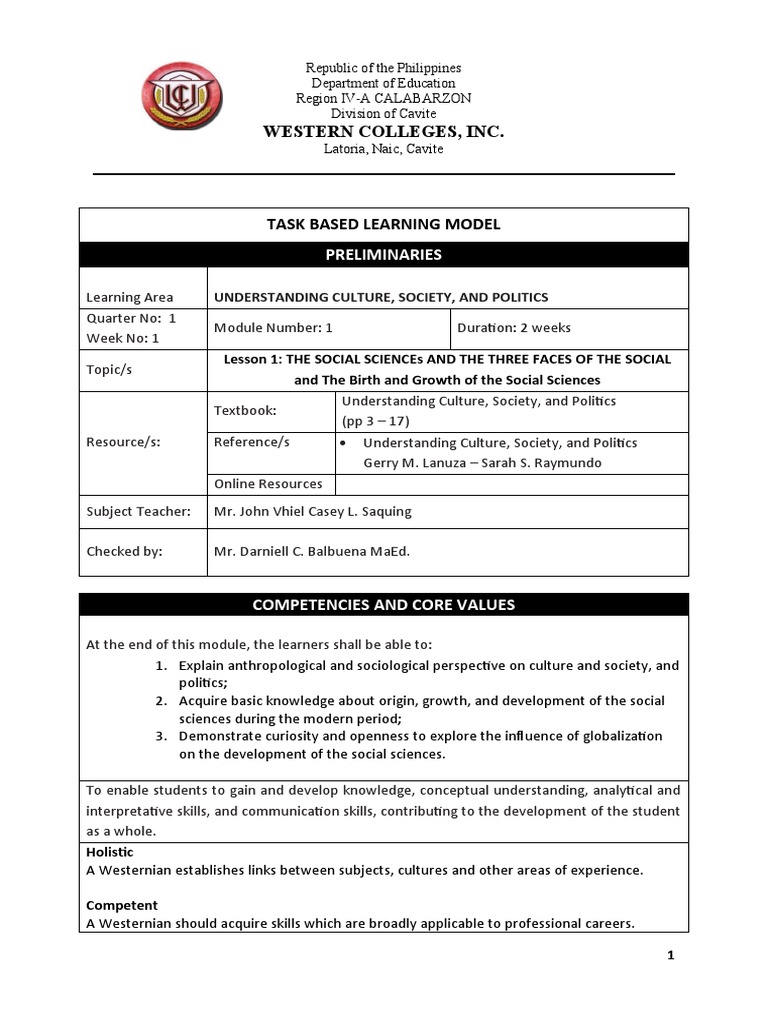 Module 1 UCSP | PDF | Science | Social Sciences