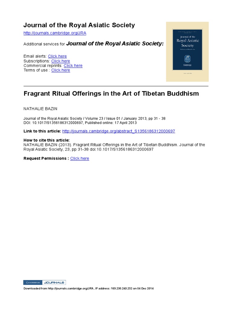 Fragrant Ritual Offerings in The Art of Tibetan Buddhism | PDF ...