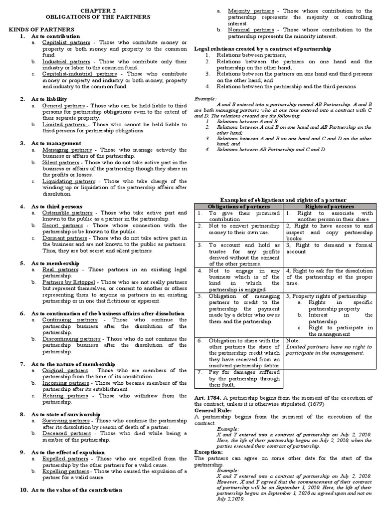 Rflib Chap2 Sec1 | PDF | Partnership | Legal Liability