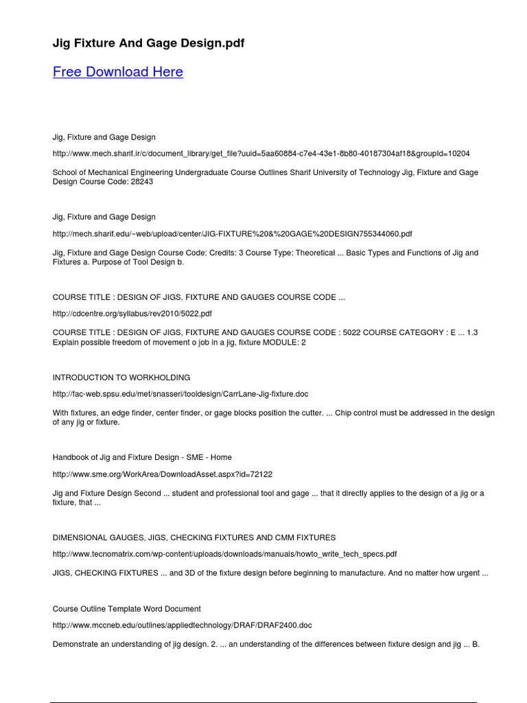 Dokumen - Tips Free Download Here Fixture and Gage Designpdf Free Download Here Jig Fixture ...