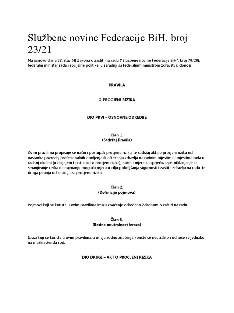 Sluzbene Novine Fbih Broj23 21 24 Mart 2021 | PDF