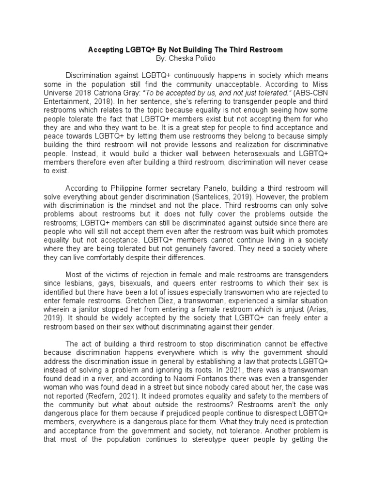 Rethinking Third Restroom Solutions | PDF | LGBTQIA+ Studies | Lgbt