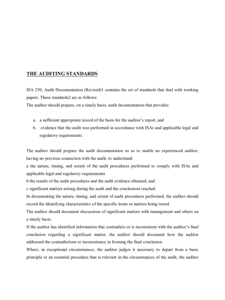 Audit Working Papers | Audit | Internal Audit