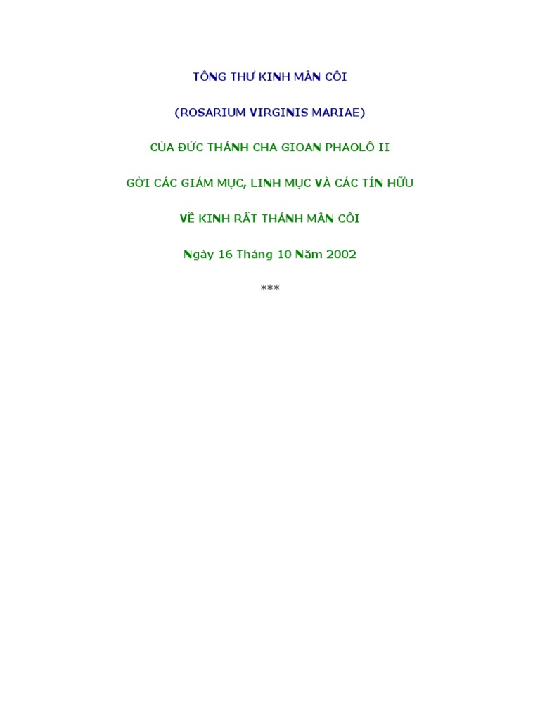 Tông Thư Kinh Mân Côi | PDF