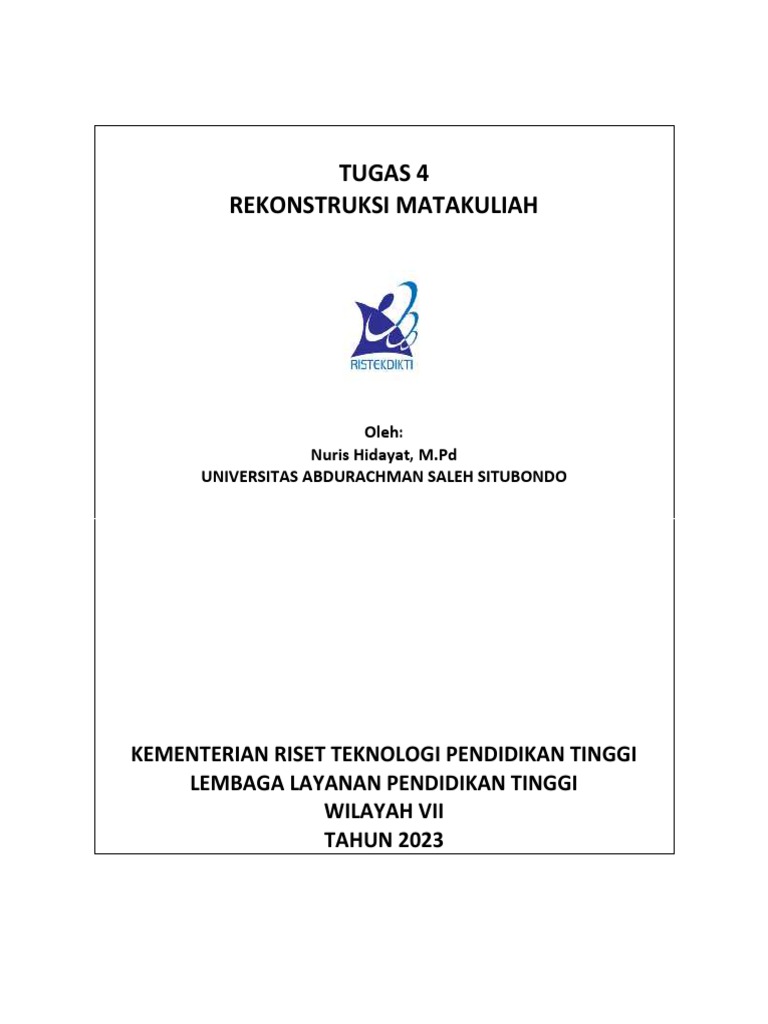 4 - Format Rekonstruksi Matakuliah | PDF | Sains & Matematika
