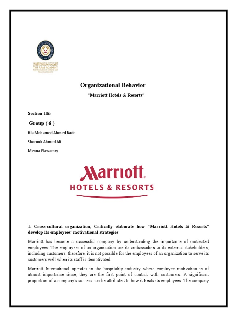 Marriott Project | PDF | Leadership | Motivational