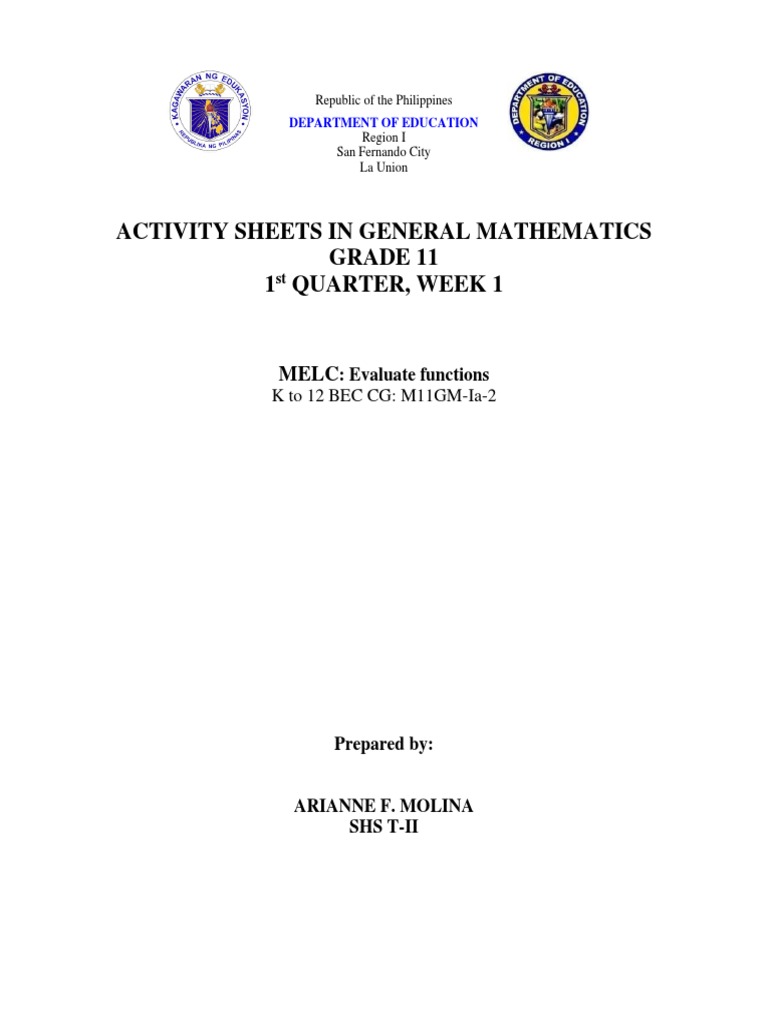 M11GM Ia 2 | PDF | Function (Mathematics) | Mathematics M11GM Ia 2 | PDF | Function (Mathematics) | Mathematics