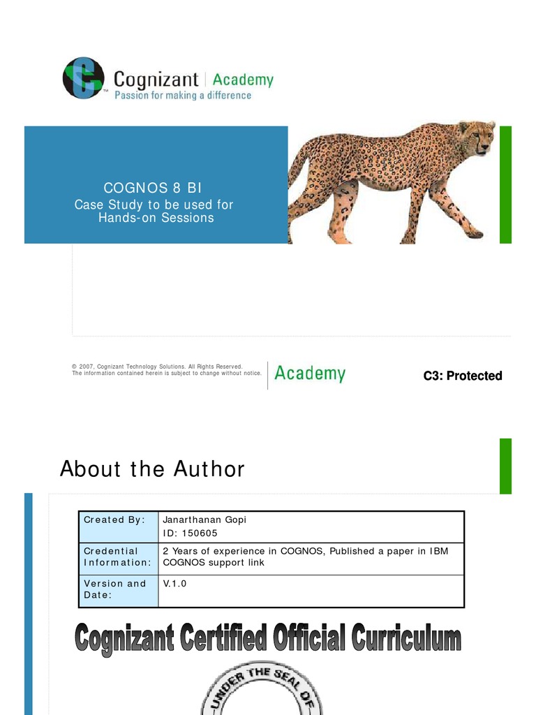 Cognos 8 Bi: Case Study To Be Used For Hands-On Sessions | Download Free PDF | Computing | Business