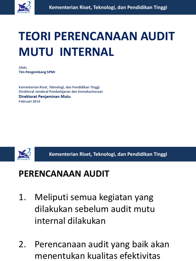 Teori Perencanaan Audit Mutu Internal | PDF